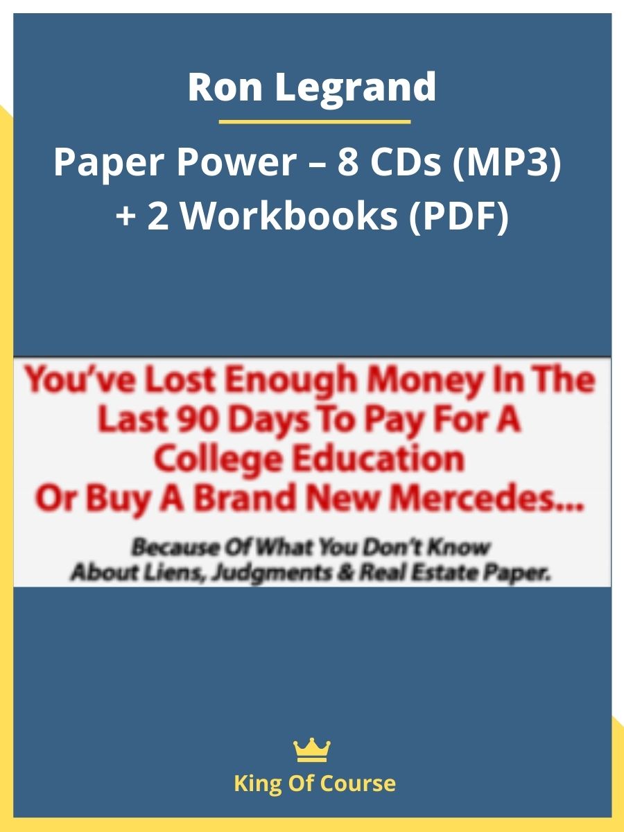 Ron Legrand – Paper Power – 8 CDs (MP3) + 2 Workbooks (PDF ...