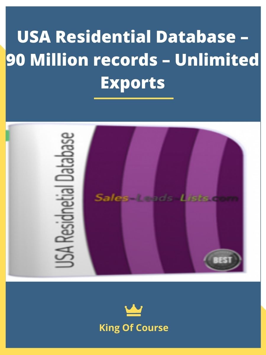 USA Residential Database – 90 Million records – Unlimited Exports ...