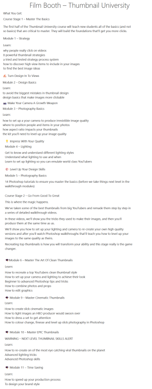 Film Booth – Thumbnail University | LOADCOURSE - Best Discount Trading ...