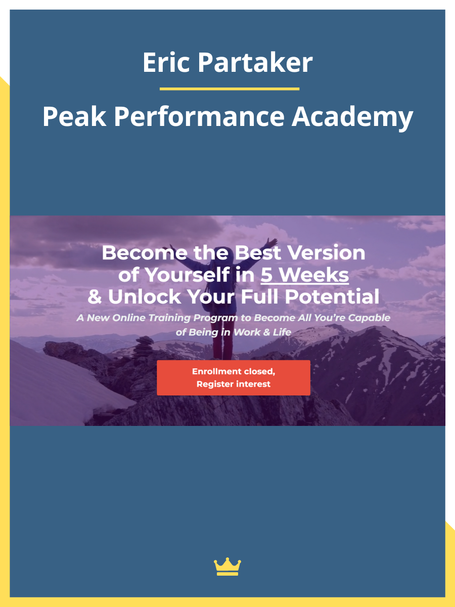 Eric Partaker – Peak Performance Academy | LOADCOURSE - Best Discount ...